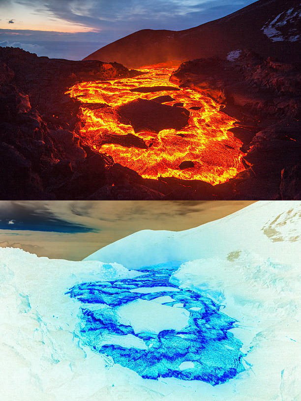 If you invert a picture of lava, it looks like ice - 9GAG