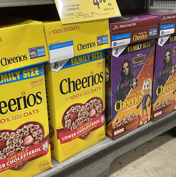 Mantis and Drax each got their own Cheerios box designs! - 9GAG