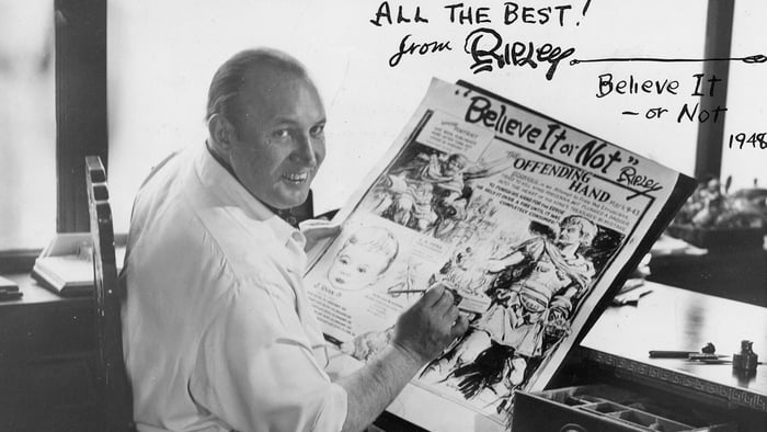 Illustrator and broadcaster Robert Ripley, 1948. During the 2nd quarter ...