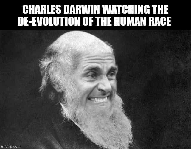 Whoa its like evolution but backwards - 9GAG