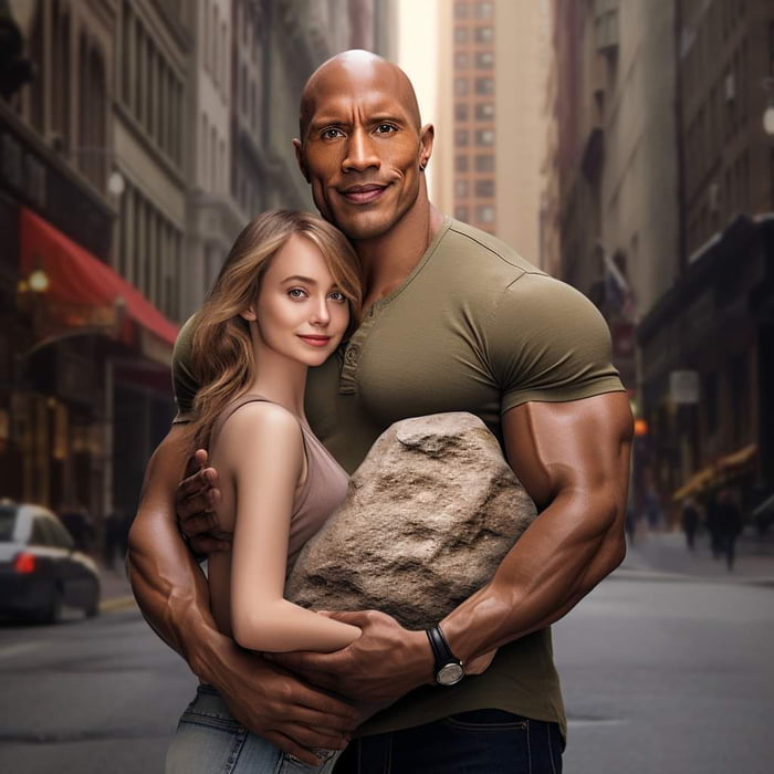The Rock + Emma Stone = Baby Rock - 9GAG