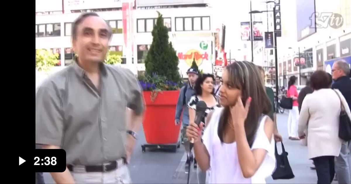 Man goes crazy during street interview - 9GAG
