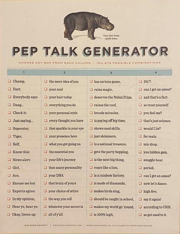 Handy Pep Talk Guide - 9GAG