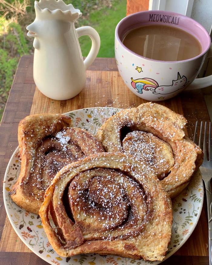 Homemade cinnamon swirl French toast - 9GAG