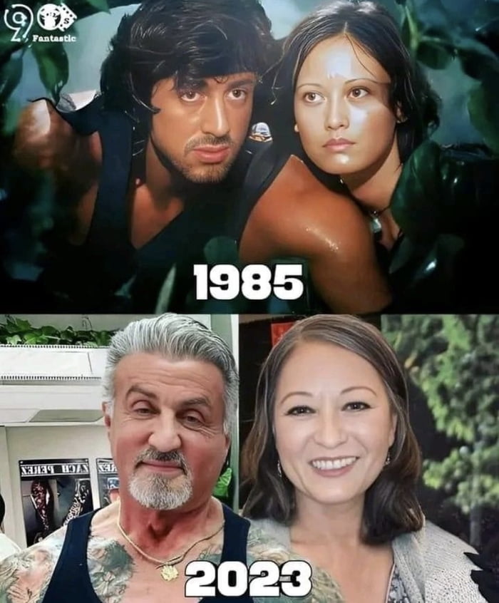 Stallone and Julia Nichols from Rambo II. Feel old now? - 9GAG