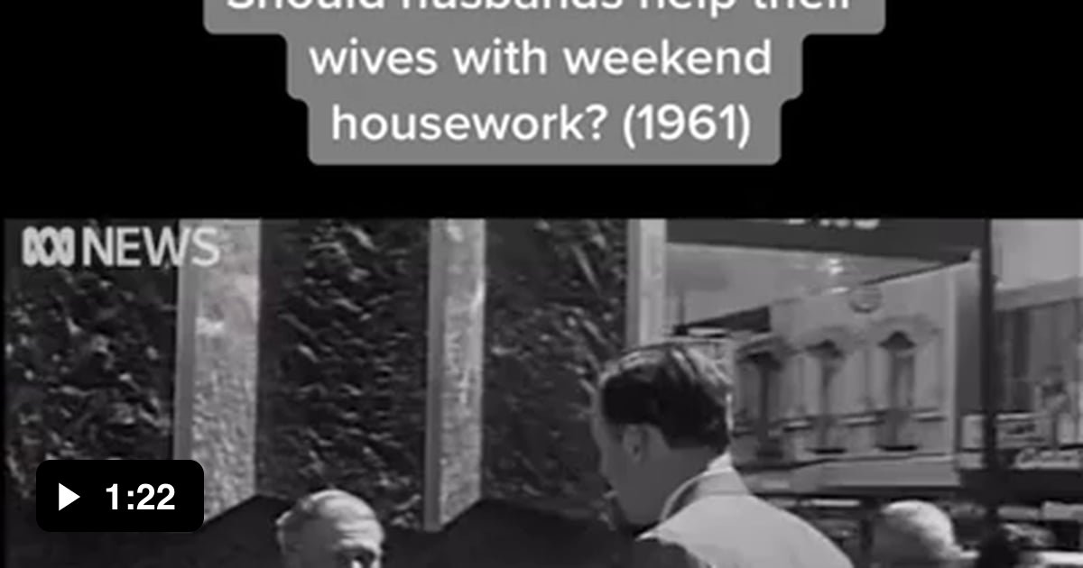 1961 interview "should husband help their wives" - 9GAG