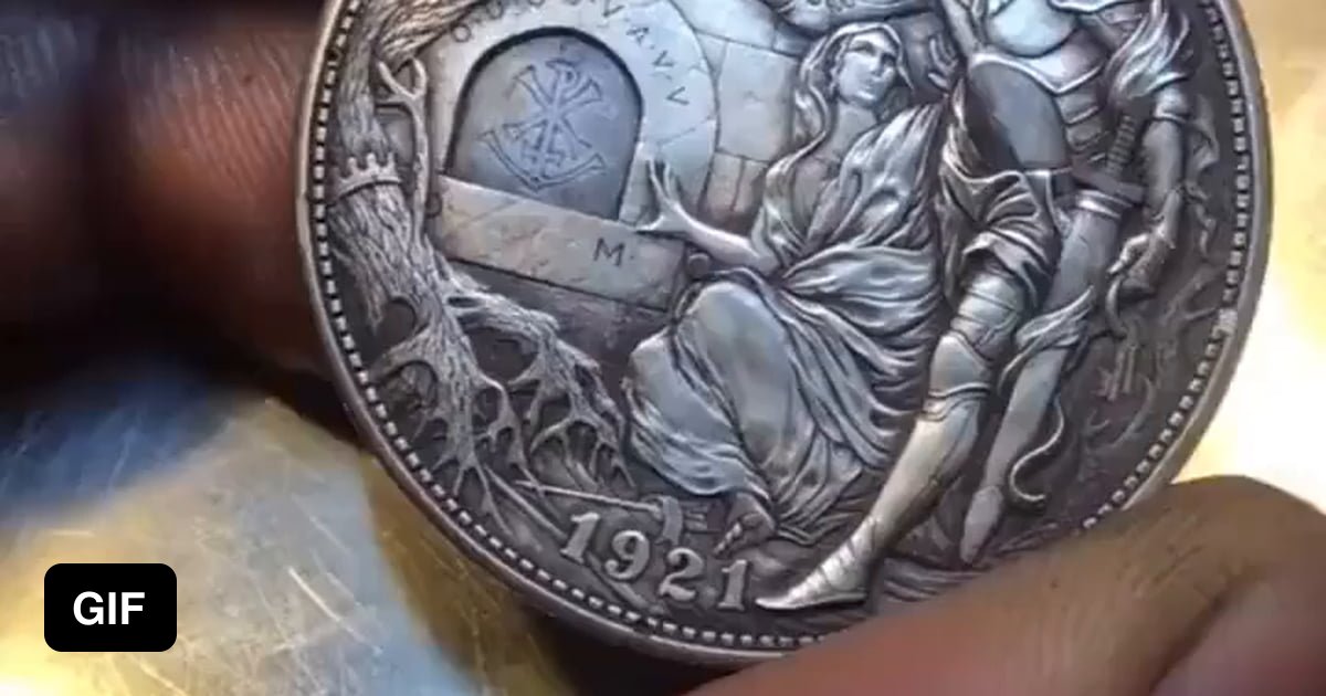 1921 $1 coin with a sword that unlocks a secret vault. - 9GAG
