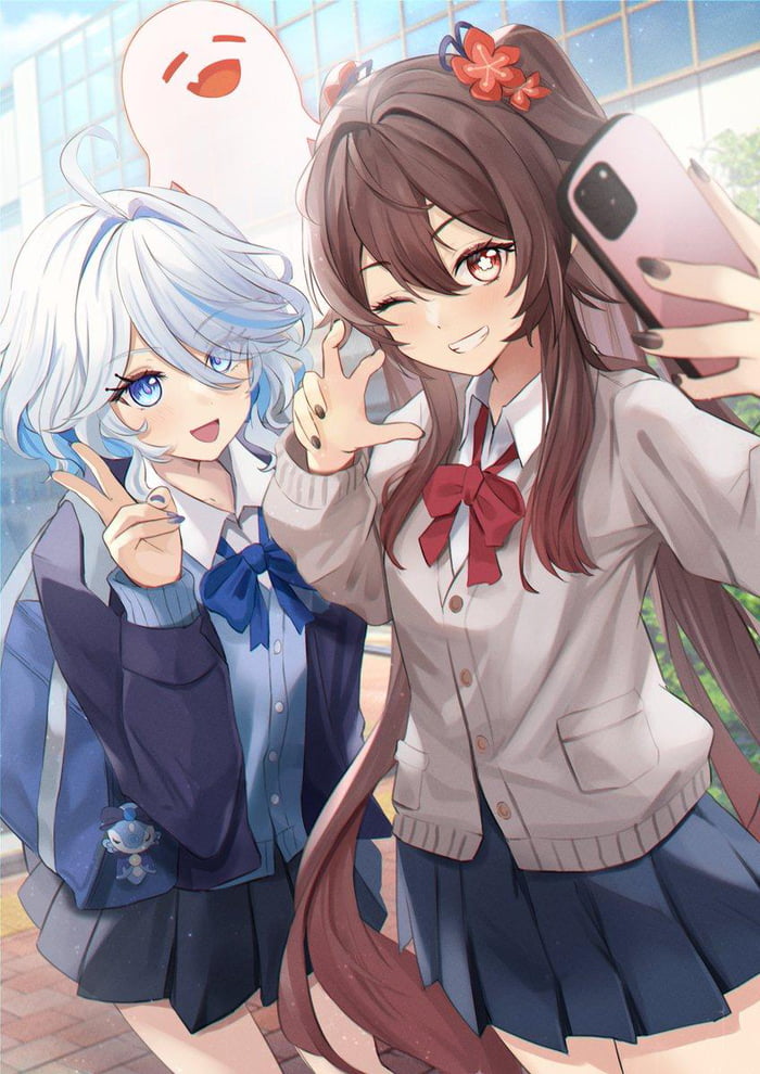 JK Hu Tao & Furina - 9GAG