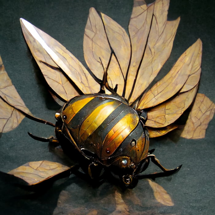 A metal armored bee - Generated by AI - 9GAG