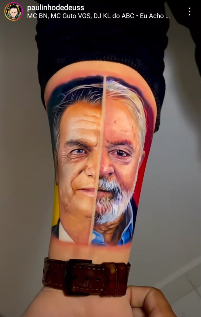 Bolsonaro vs Lula tattoo (Brazil's next president) - 9GAG