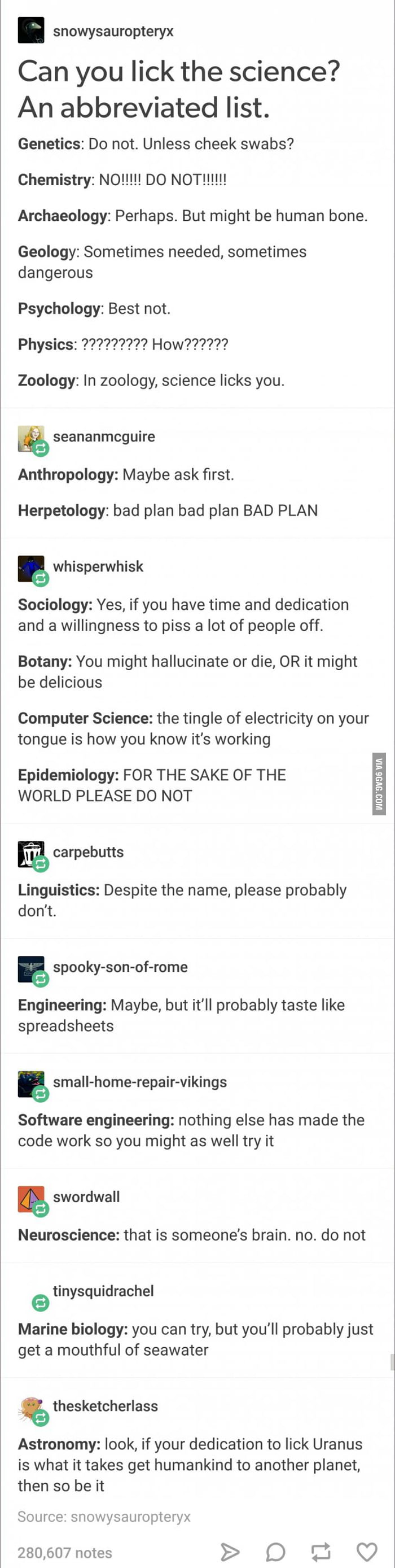 Should You Lick The Science 9gag