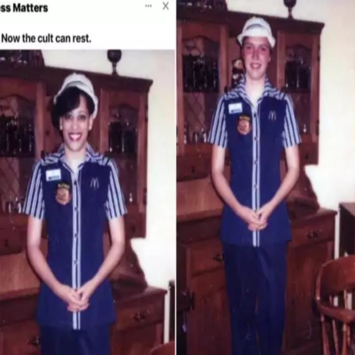 Scamala Harris pretending to have worked at MC Donalds - 9GAG