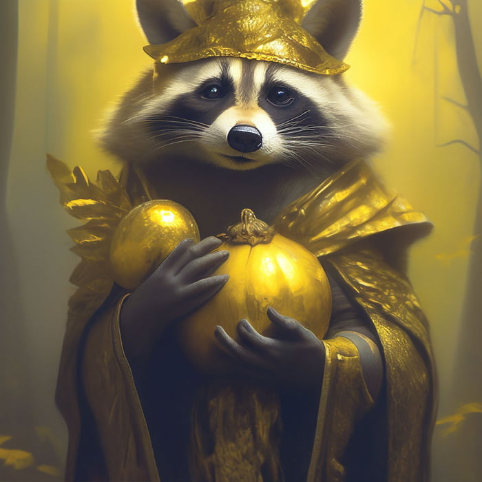 Rare golden racoon of luck pays a visit. Send a like to recieve it's ...