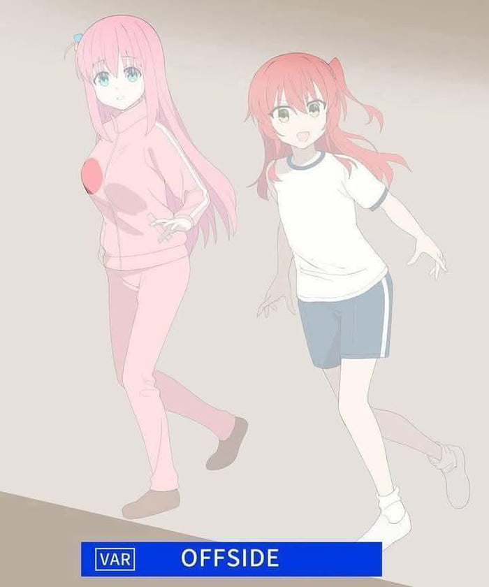 VAR checking the offside on Bocchi and Kita - 9GAG