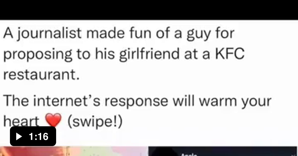 A journalist mocked a KFC proposal, but the internet stepped in to give the couple a dream ...