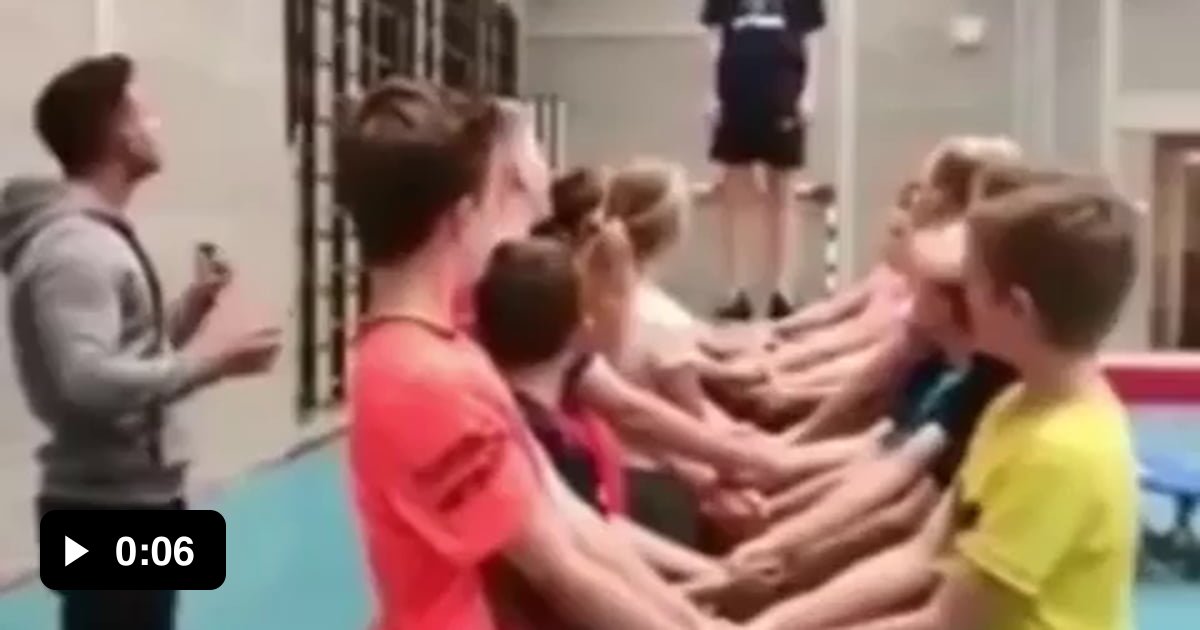 Children try a trust exercise - 9GAG