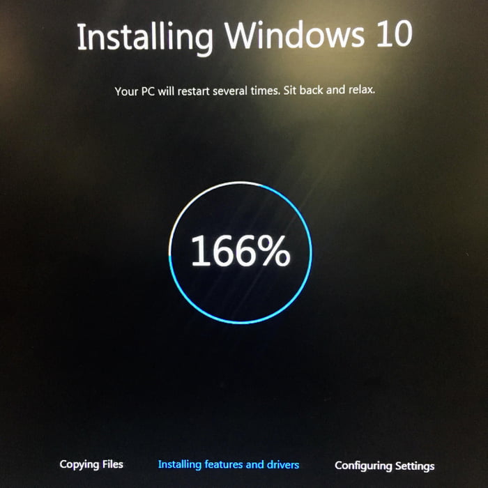 Windows installation progress - 9GAG