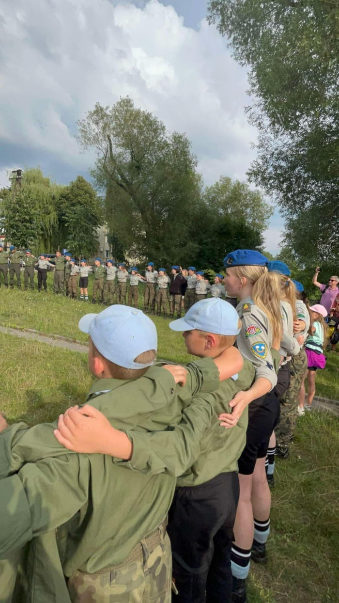 Old school. My nephew's first scout camp. They still do that proper way ...