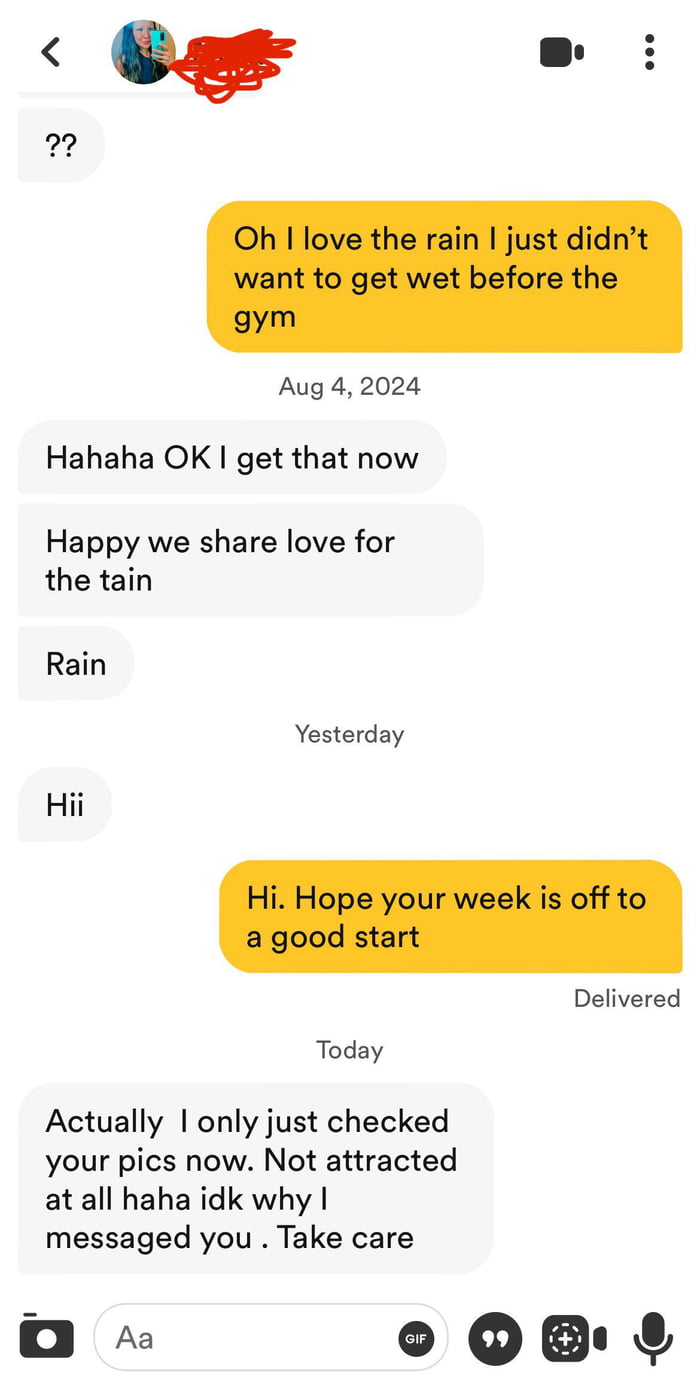 She called me unattractive for not responding to her - 9GAG