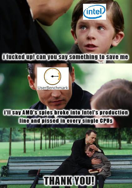 Userbenchmark trying to find a positive way to twist - 9GAG