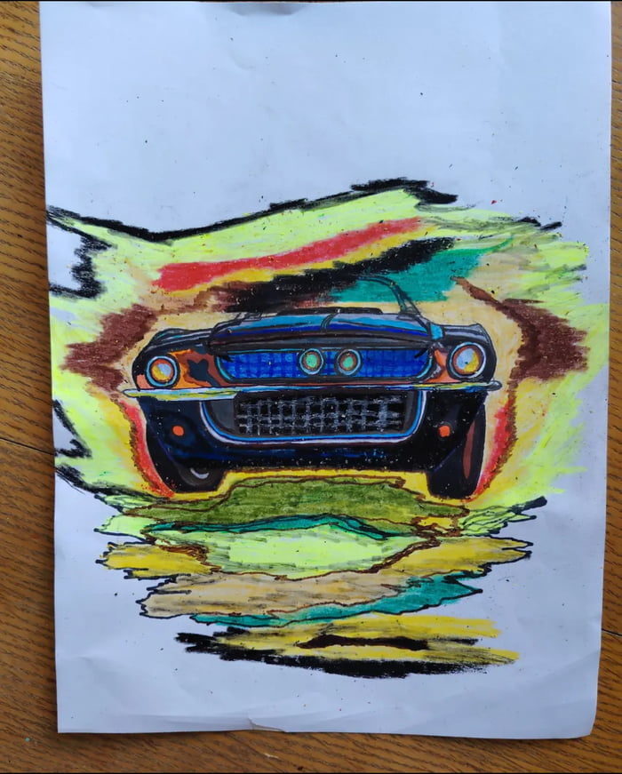Drawing. This car is one of the most beautiful cars ever produced. - 9GAG