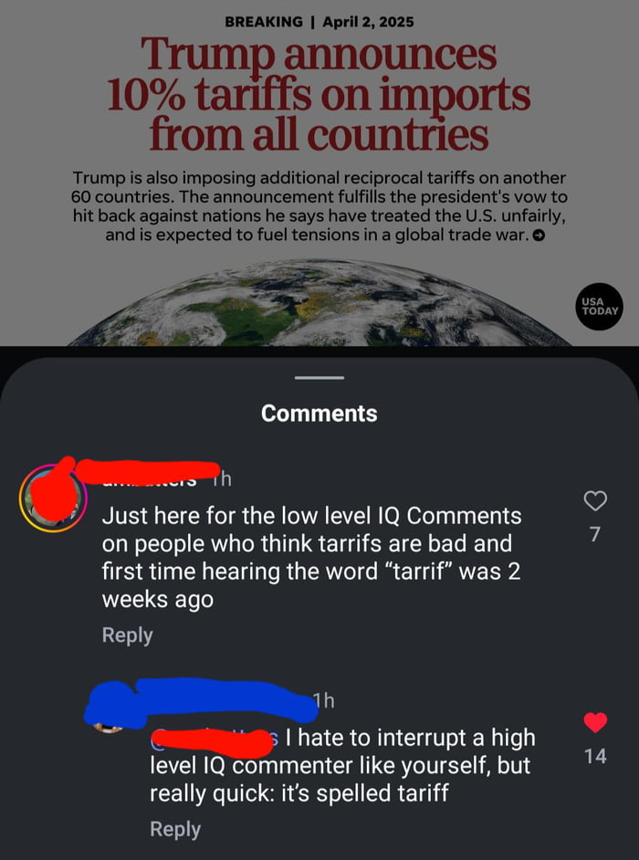 Tariff on IQ's - 9GAG