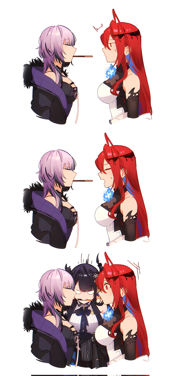 Pocky sharing (by @HYurisaki) - 9GAG