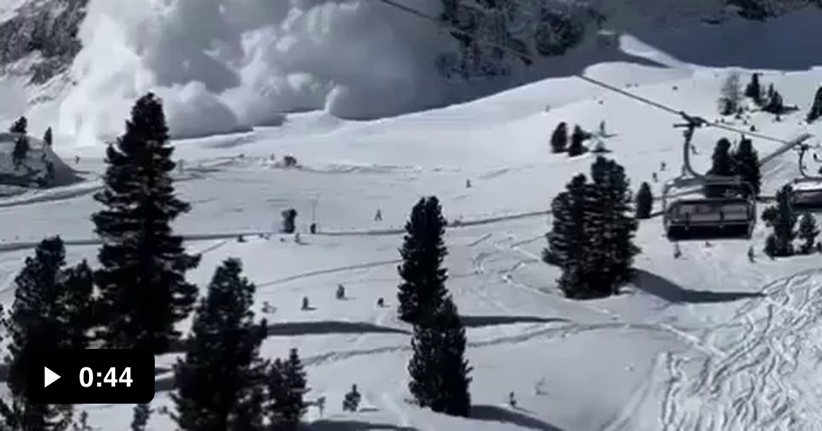 VIP view of an avalanche, and your chairlift stops. - 9GAG