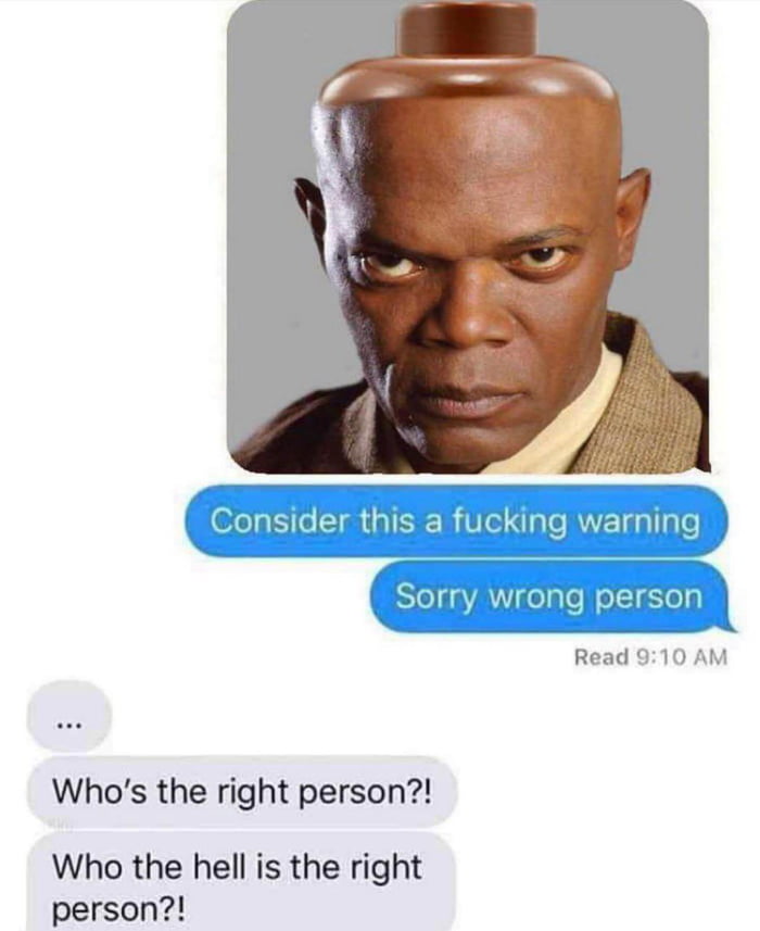 When Mace Windu accidentally texts the wrong Jedi! - 9GAG
