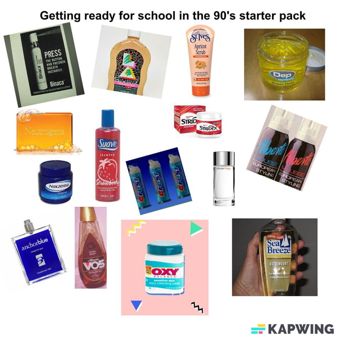 Getting ready for school in the 90’s starter pack - 9GAG