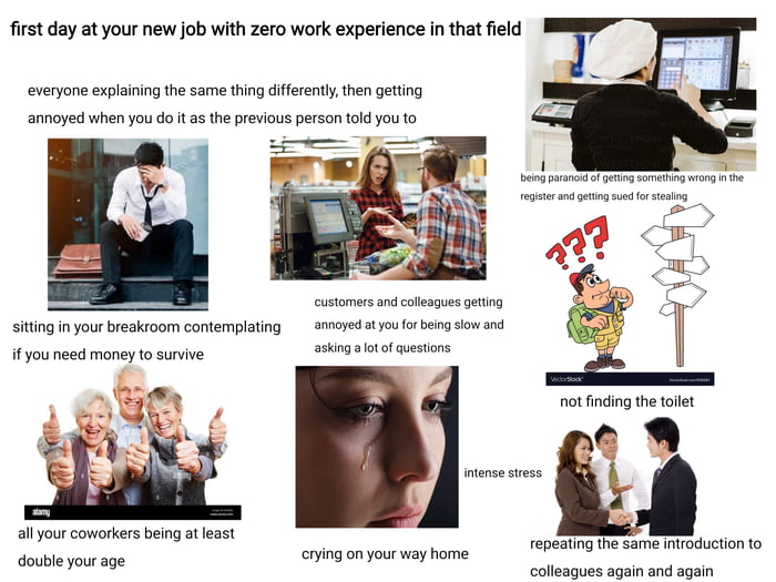 First day at your new job with zero work experience in that field ...
