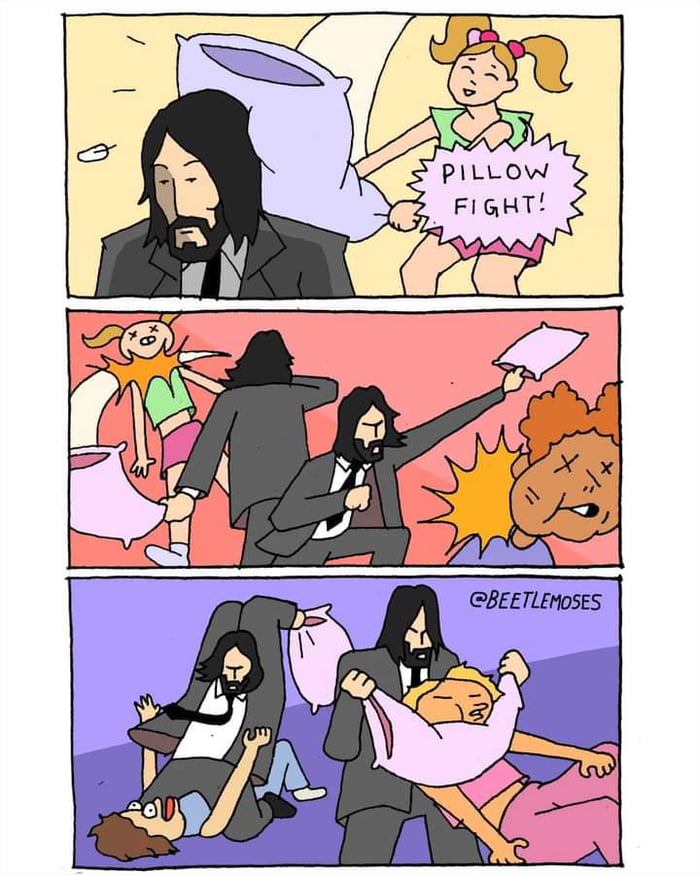 John Wick Pillow Fight - 9GAG