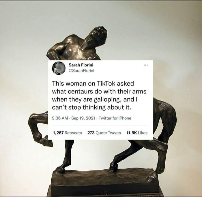 The centaur's arm conundrum, never thought about it - 9GAG