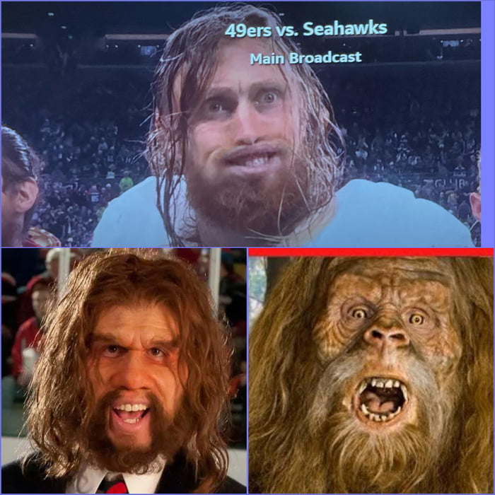 The NFL’s George Kittle looks like a mix of the geico caveman and jack ...