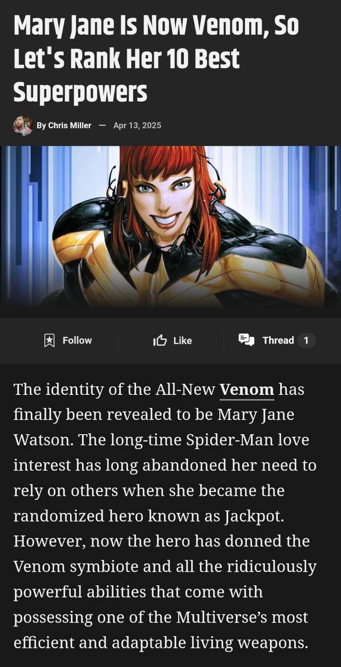 Of course she is. Behind every spider themed hero, there's a stronger, more spidery powered ...