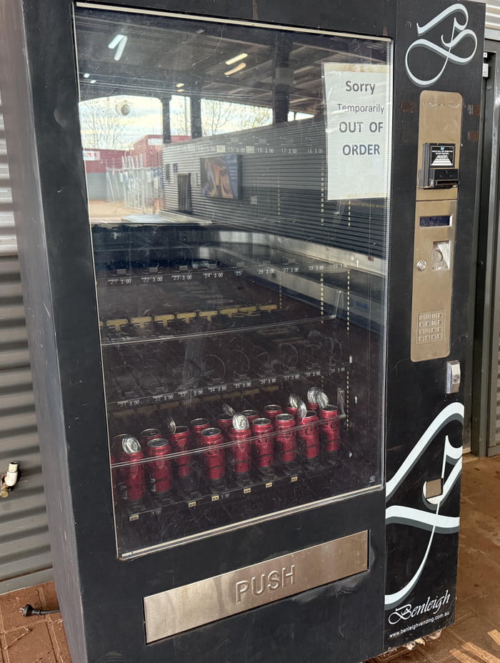 Coke cans exploded in out of order vending machine due to extreme heat ...