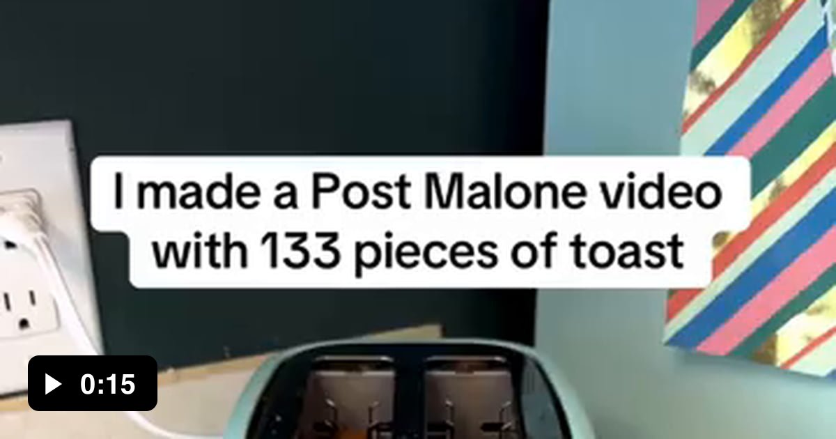 Toast Malone: animation made with 133 pieces of bread. - 9GAG