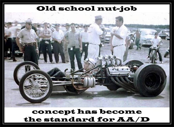 Early rear engine dragster? Official and fans perplexed. Thank 'Big ...