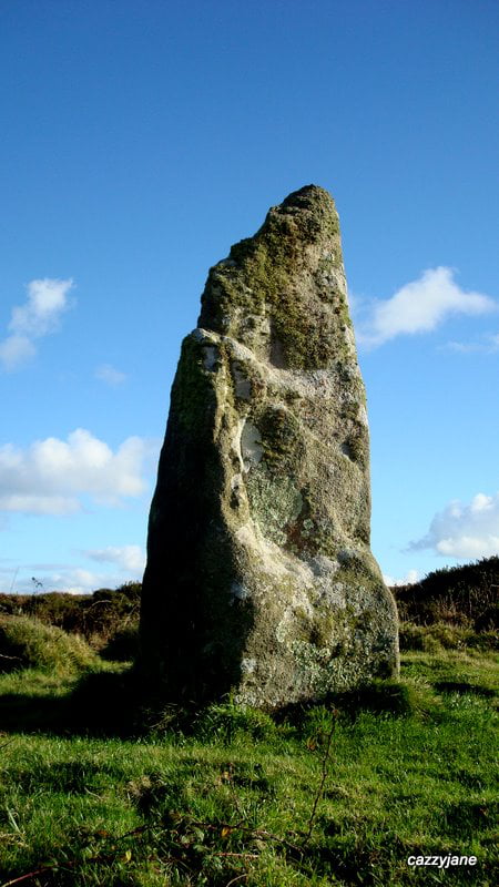Boswens Menhir, a standing stone in Cornwall, England. Left by Obelix ...