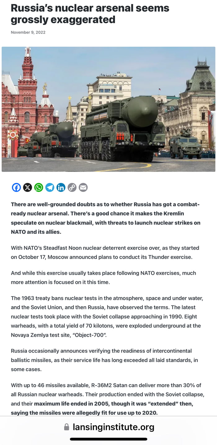 But… we have nukes… in case someone would invade our country… seriously ...