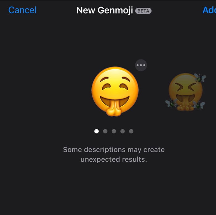 Apple Intelligence Genmoji idea for “Spitting in disgust” - 9GAG