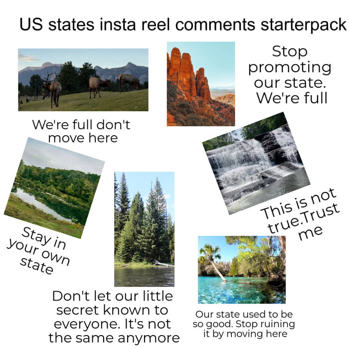 US states insta reel comment section starter pack - 9GAG