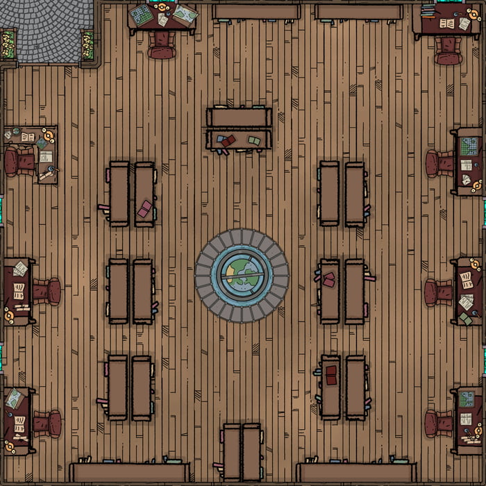 Hey guys i made a quick Dungeons and Dragons battle map of a library ...