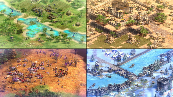 The four seasons represented by Age of Empires 2. Spring, Summer ...