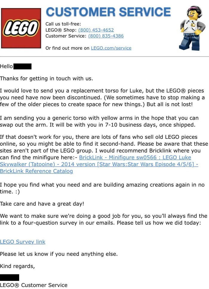 Lego customer service appreciation post: you guys are the best. - 9GAG