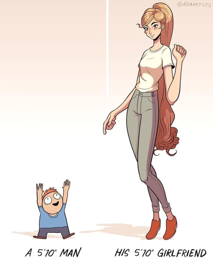 How women see men that are on their same height as them. - 9GAG