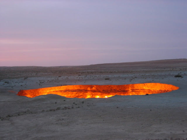 In 1971, Soviet engineers working in the Turkmenistan desert set a hole ...
