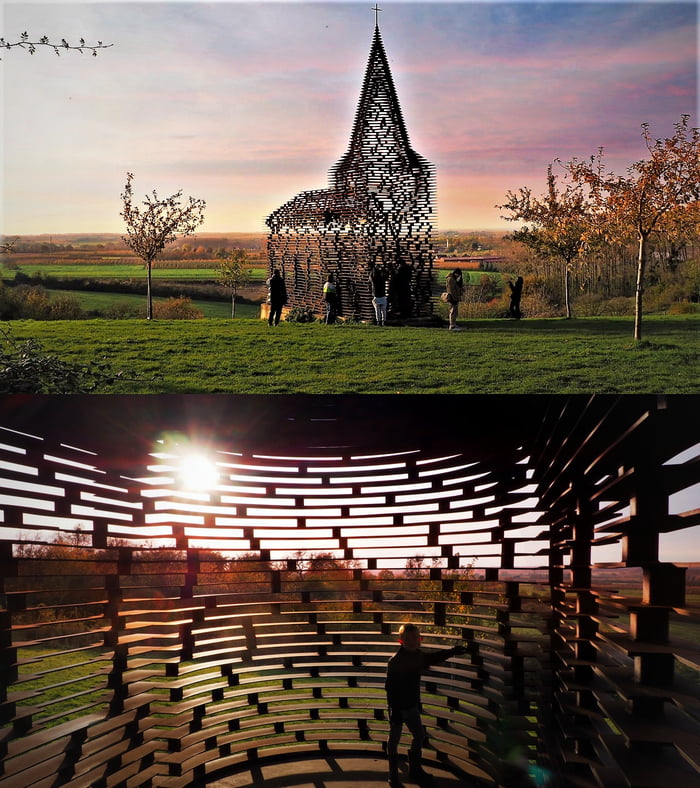 There is a see through church in Belgium, Borgloon. It's called ...