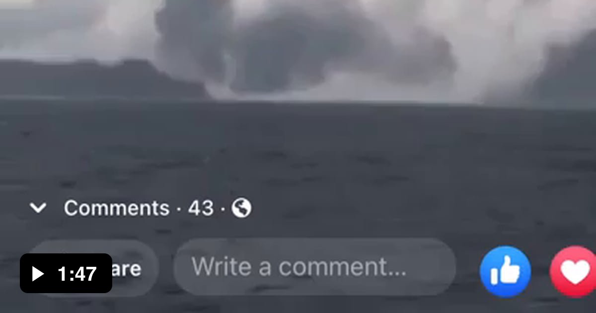 Another angle of the Hunga Tonga-Hunga Ha’apai erupting - 9GAG