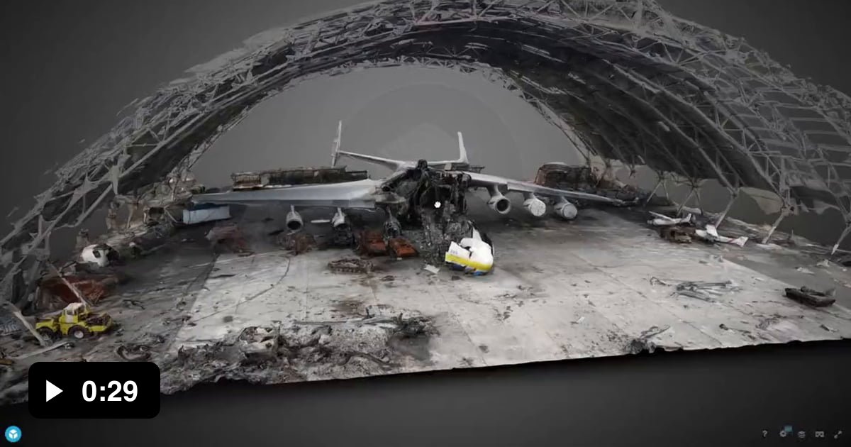 Photogrammetry of Antonov An-225 Mriya destroyed by Russians - 9GAG